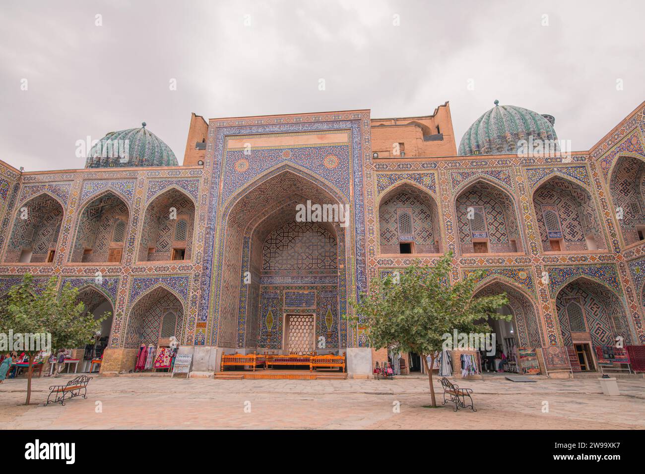 JUNE 23, 2023, SAMARQAND, UZBEKISTAN: Colorful exterior of tilya-kori ...