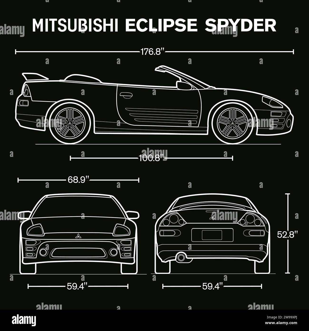 Mitsubishi eclipse spyder Stock Vector Images - Alamy