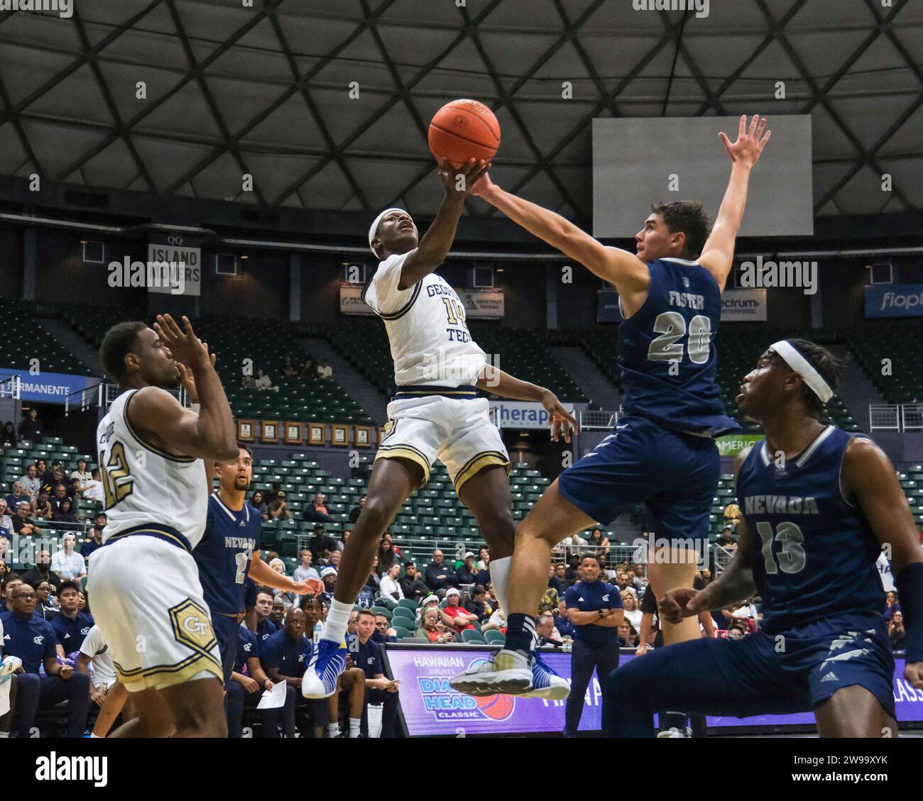 December 24, 2023: Georgia Tech guard Kowacie Reeves Jr. (14) goes ...