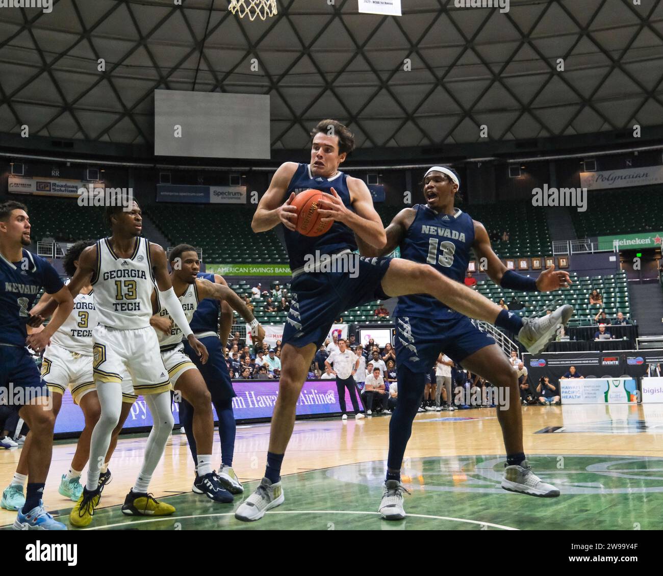 Honolulu, Hawaii, USA. 24th Dec, 2023. Nevada forward Nick Davidson (11 ...