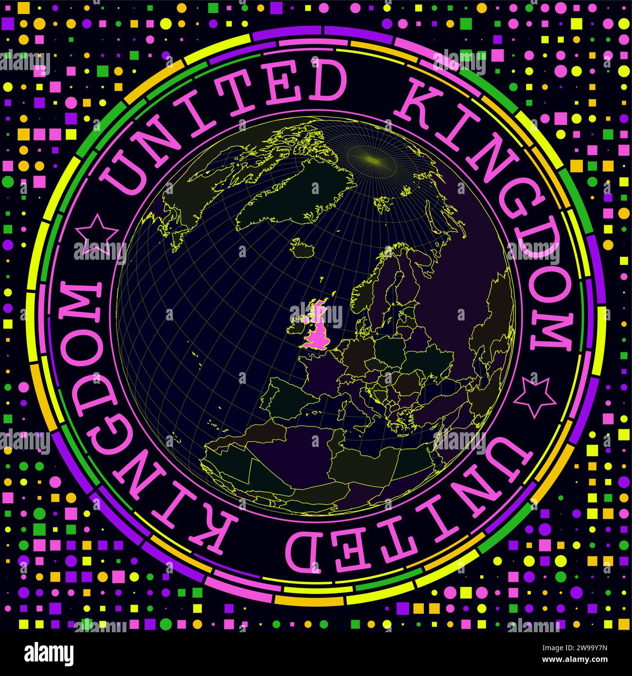 Map of retro ireland map Stock Vector Images - Alamy