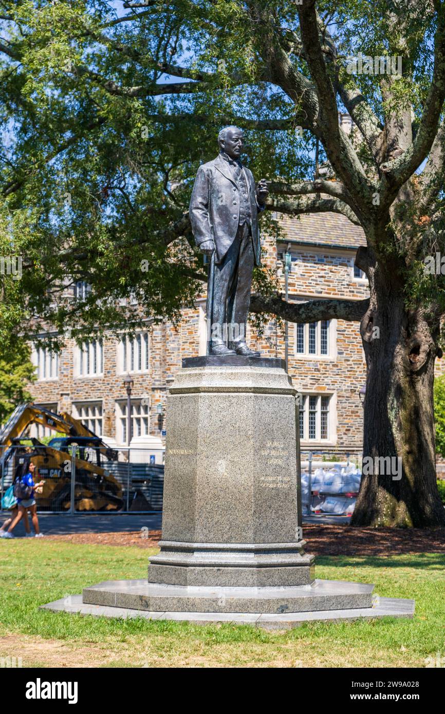Durham, NC - September 4, 2023: James Buchanan Duke statue on the Duke ...