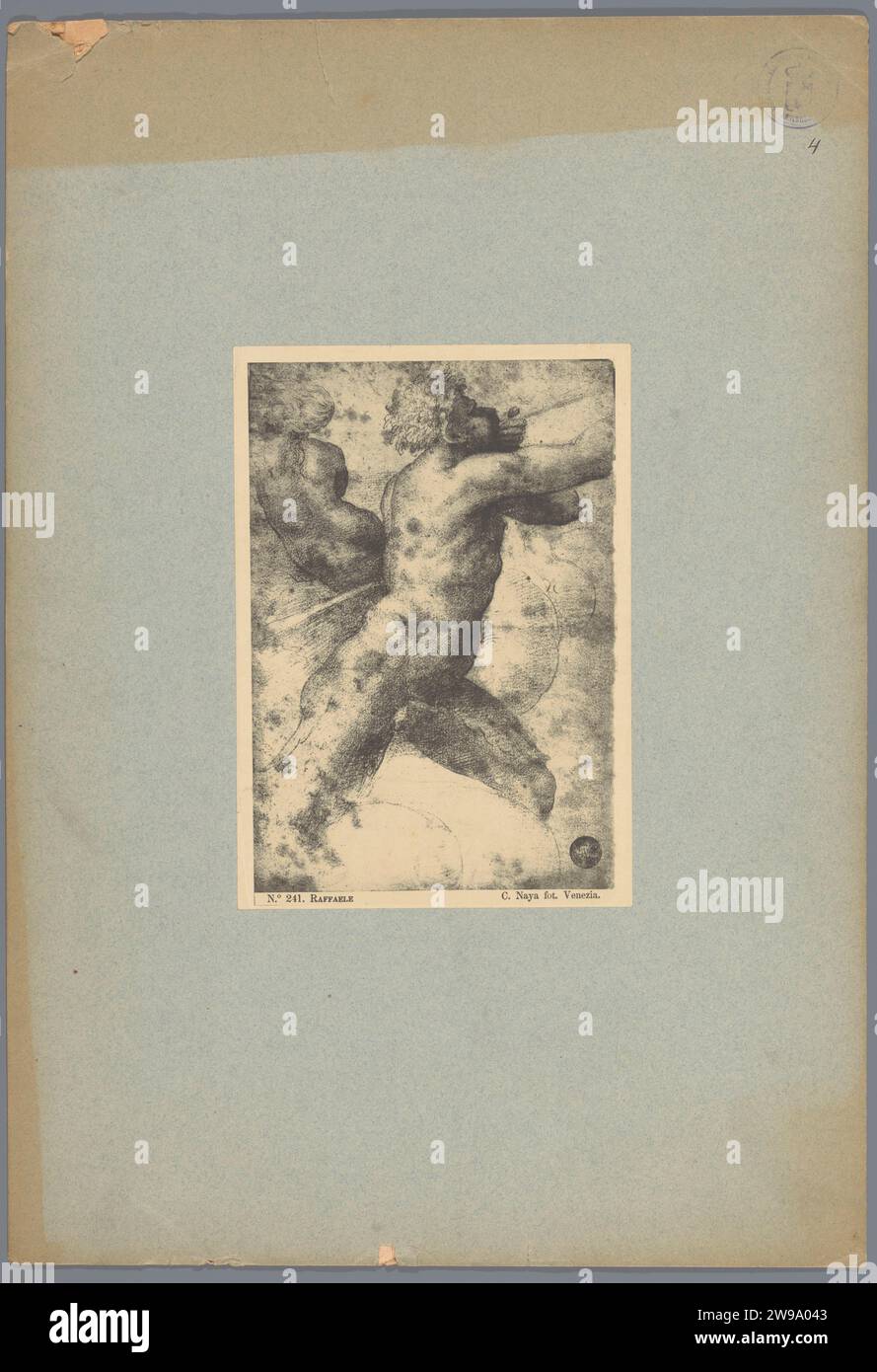 Photo production of a sketch by Rafaël, representing a Triton and a ...