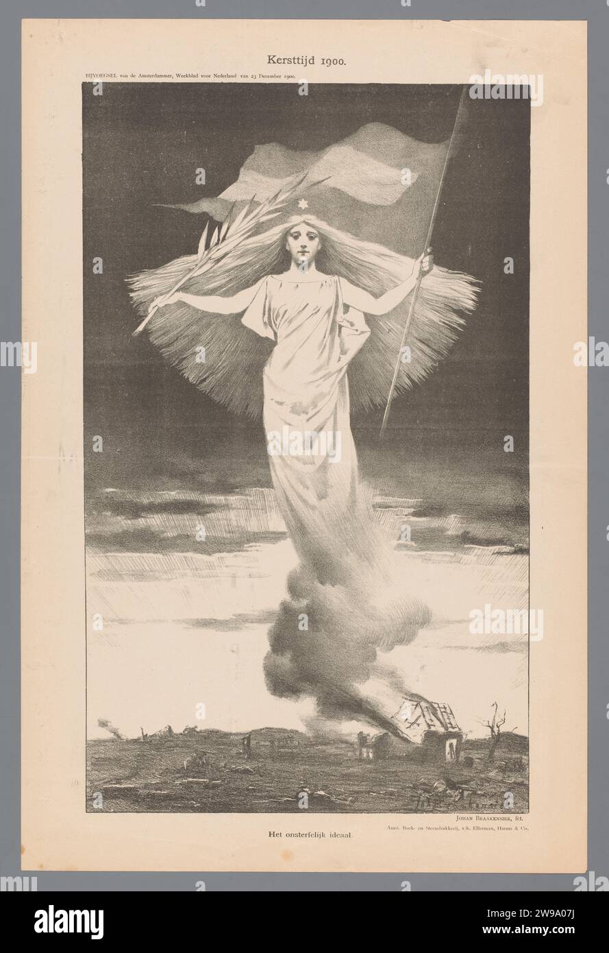 Christmas time 1900, Johan Braakensiek, 1900 Amsterdam paper political ...