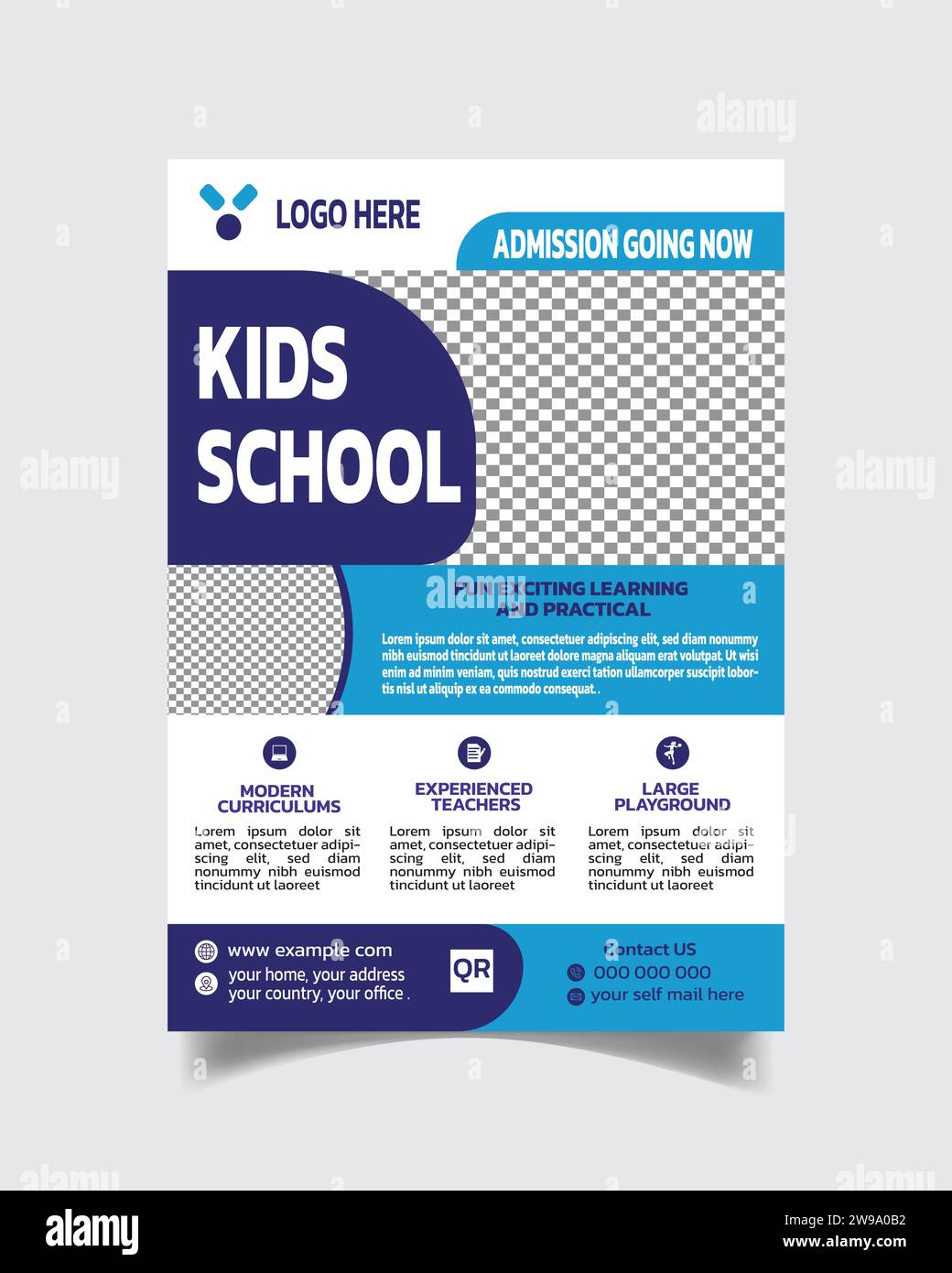 Students School Flyer Design and Creative Modern School Leaflet Vector ...