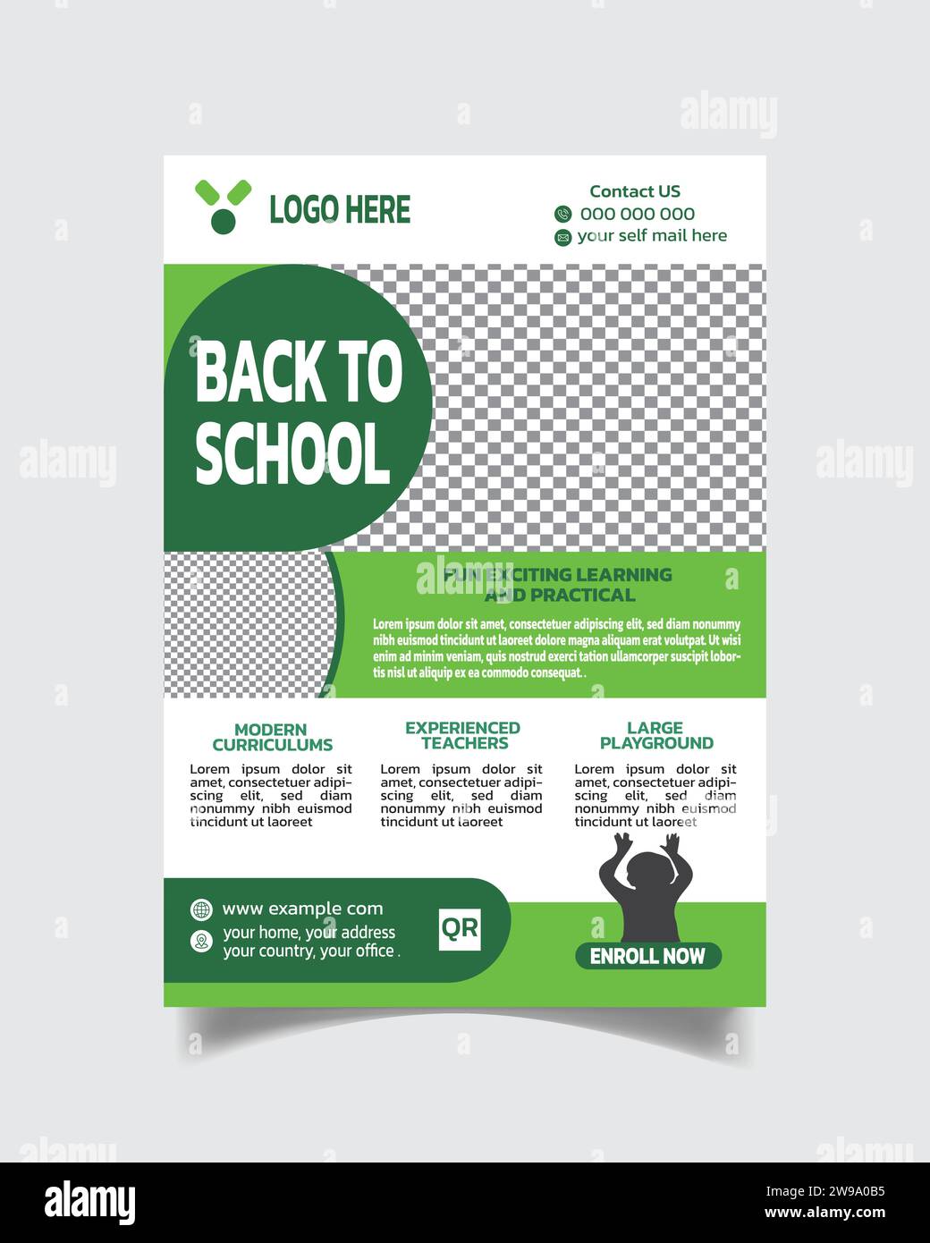 Home School Flyer Design and Unique Modern School Leaflet Vector File ...