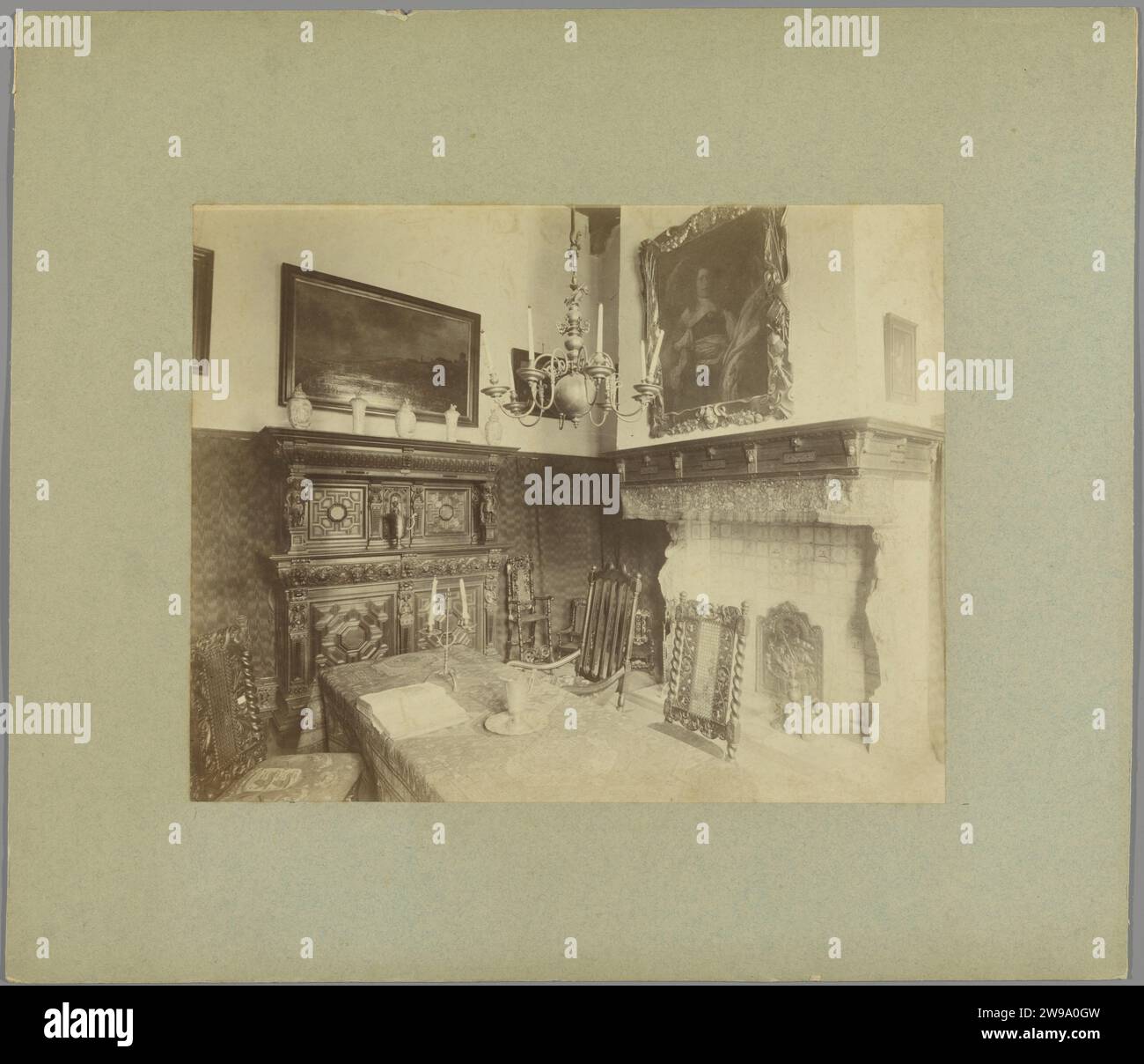 Interior of the national exhibition of old and new arts and crafts held ...