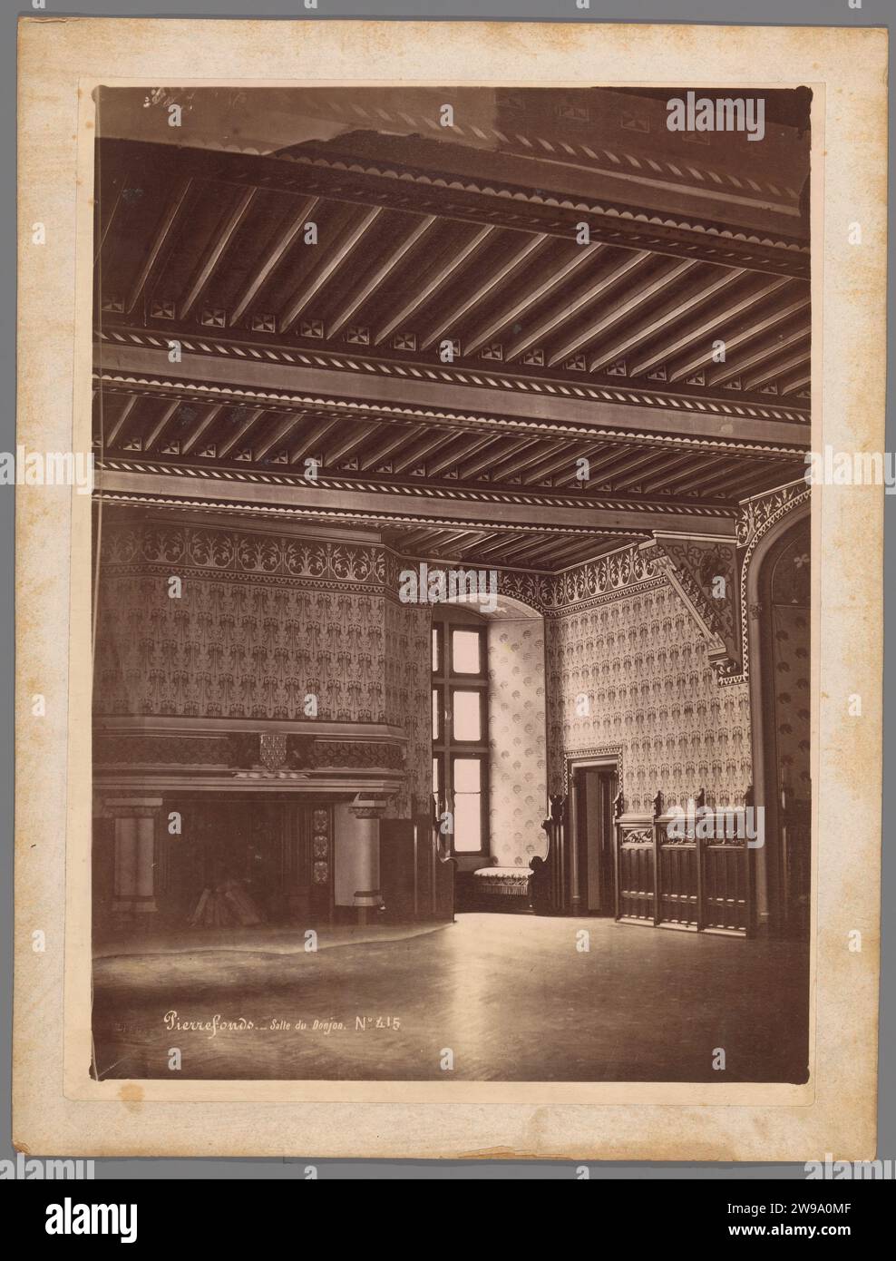 Interior of the reception hall in the castle of Pierrefonds, c. 1875 ...