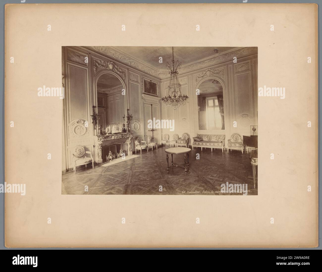 Interior of the reception salon in the Klein Trianon in Versailles, c ...