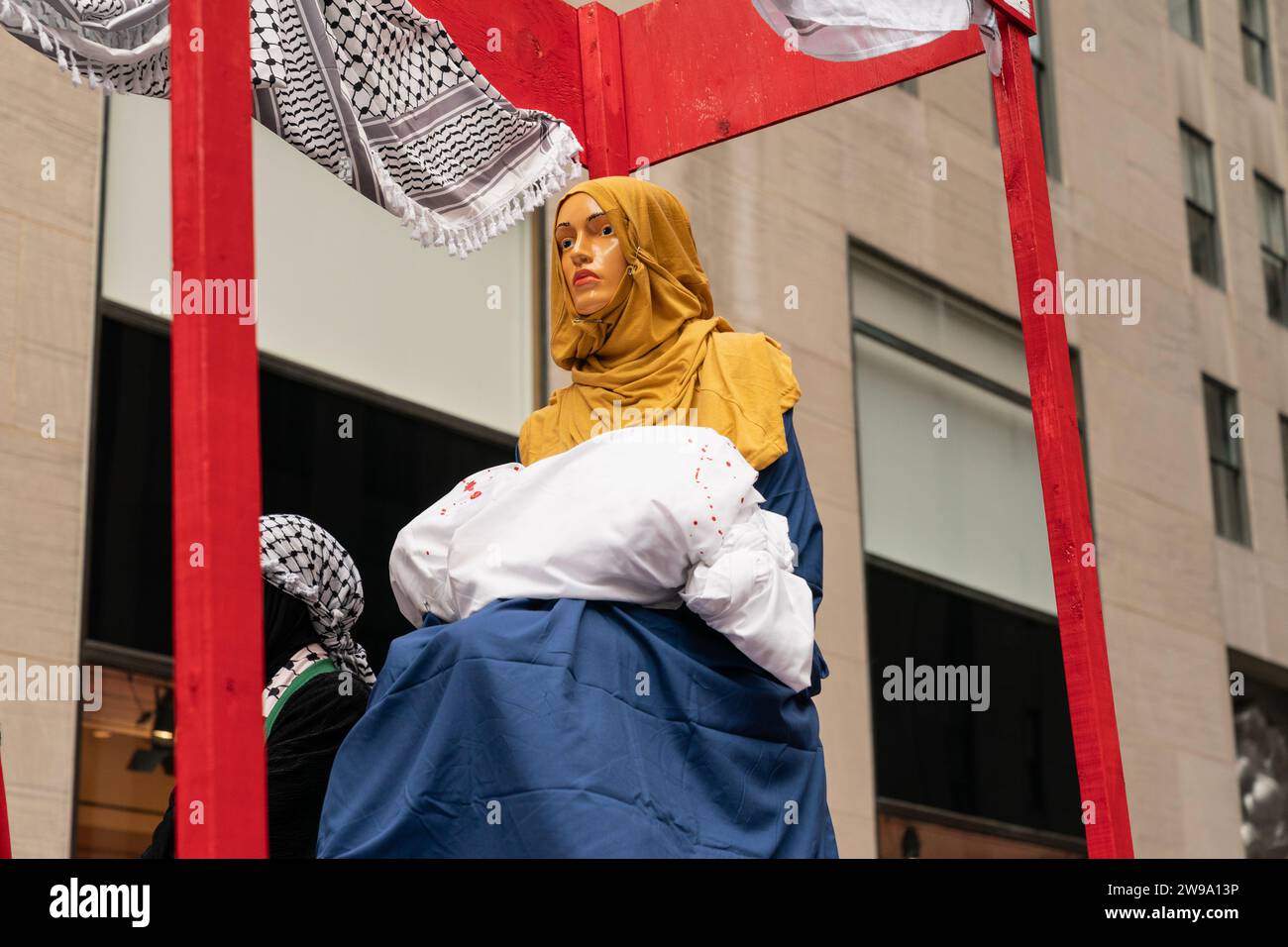 Hundreds of pro-Palestinian protesters rally on Rockefeller plaza and ...