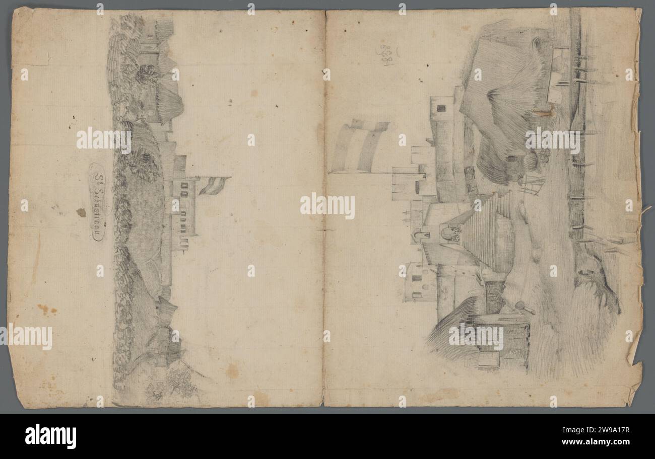 Fort St. Sebastiaan in Ghana, Frederik Lambertus Geerling, 1838 drawing ...