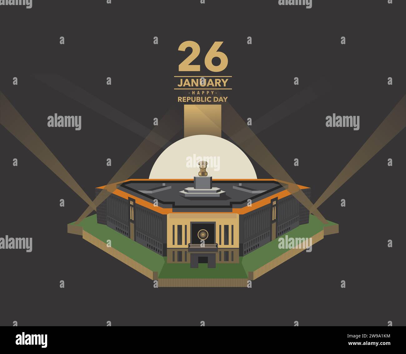 New Delhi, India - May 28th 2023. Illustration of New Parliament ...