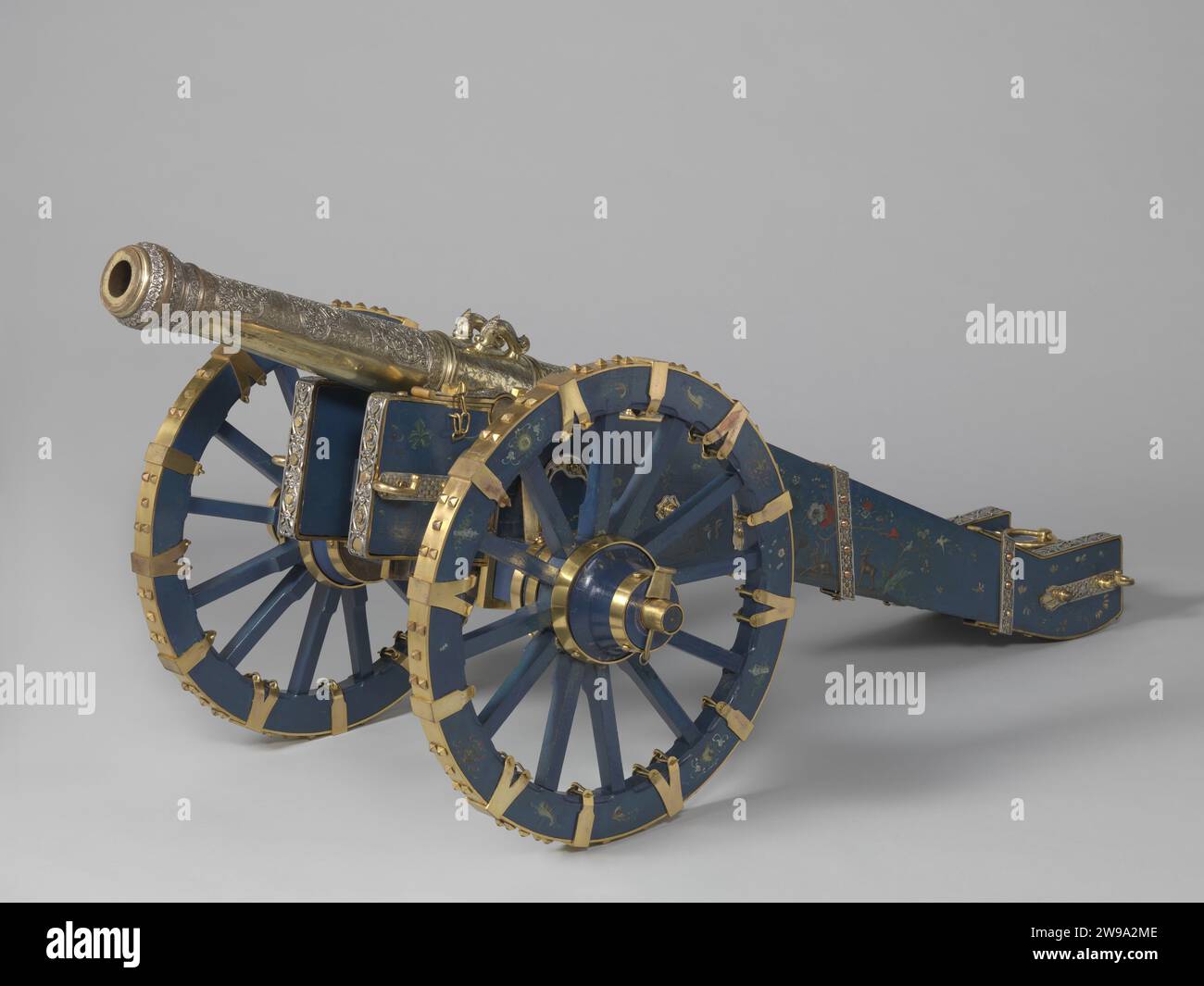 Cannon, anonymous, before 1745 Cannon. Gun Mount. frame Bronze cannon ...
