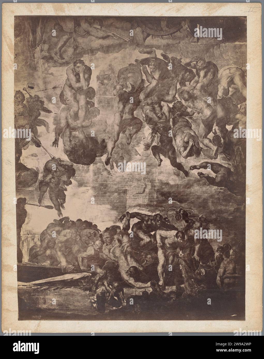 Photo production of a part of the frescoes on the wall of the Sixtine ...
