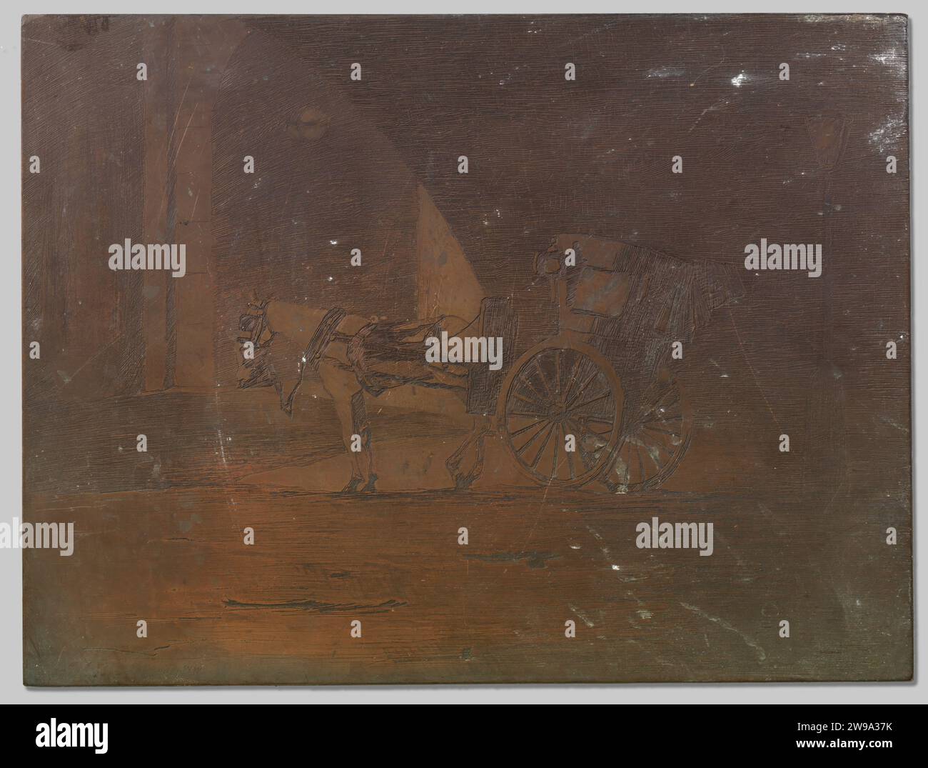 Carriage under Waterloo Bridge, London, 1890 - 1906 London copper (metal) etching Waterloo ...