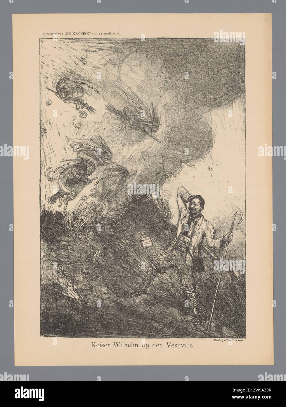 Emperor Wilhelm op den Vesuvius, Marius Bauer, Tresling & Comp., 1896 ...