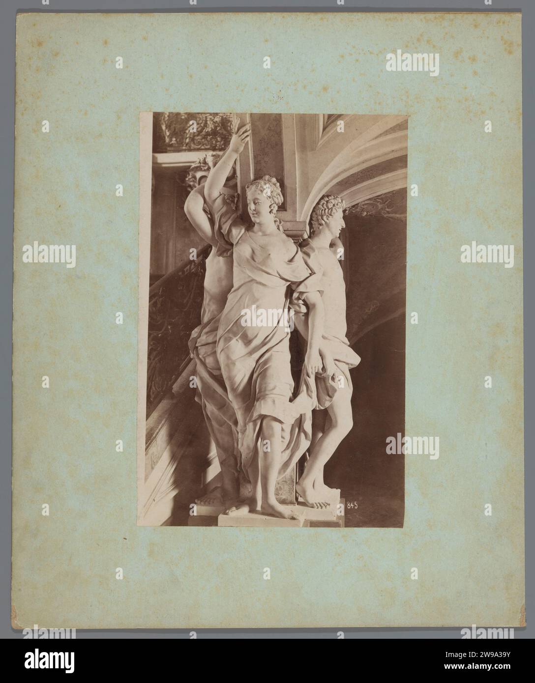 Three sculptures around a pillar, c. 1875 - c. 1900 photograph ...
