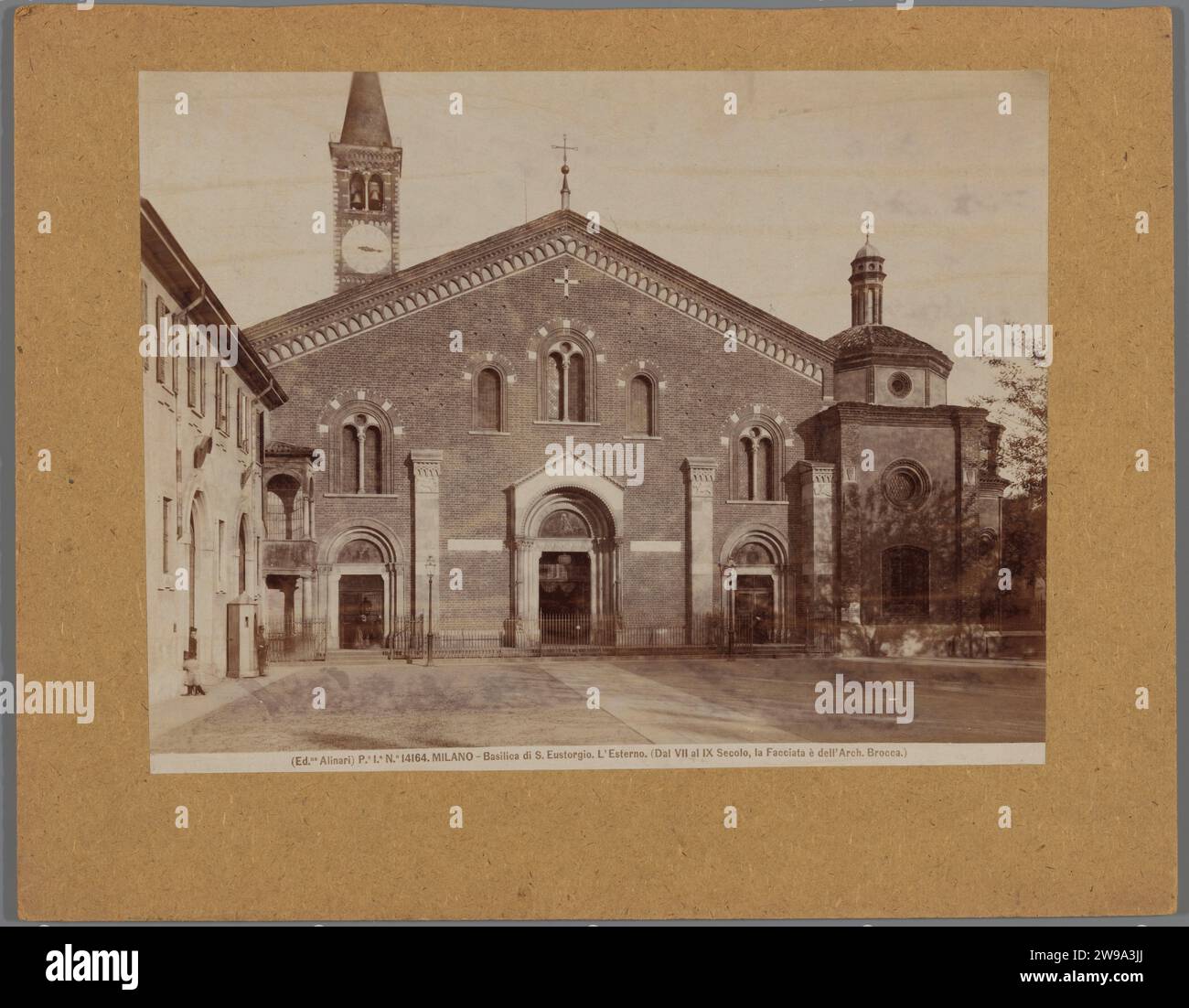 Exterieur Van de Basilica of San Eustorgio in Milaan, c. 1875 - c. 1900 photograph Malib ...
