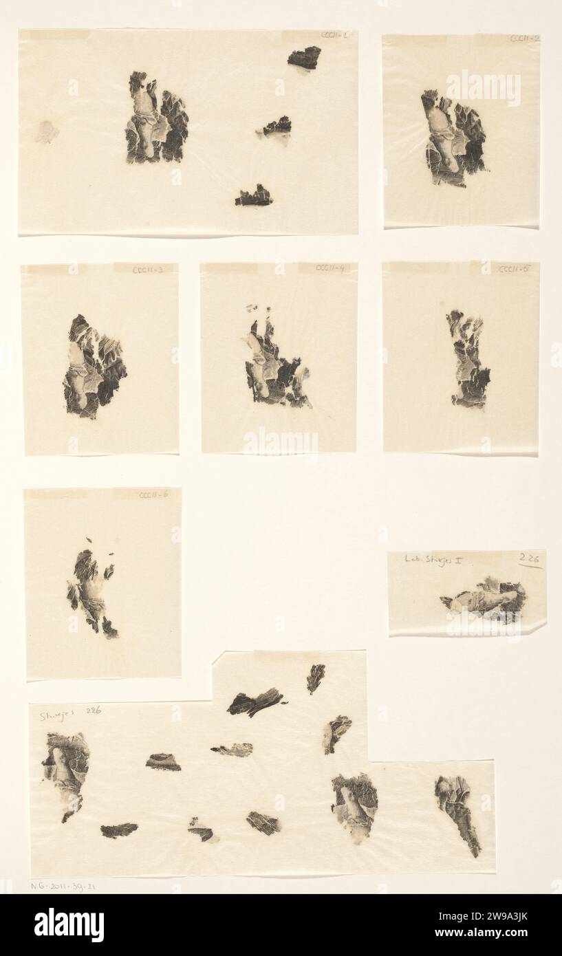 Loose fragments of a print of the reconciliation of Jakob and Esau ...