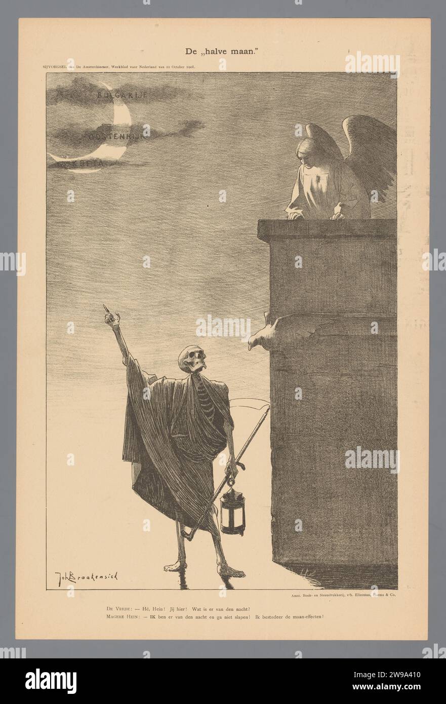 The "Half Maan", Johan Braakensiek, 1908 Amsterdam paper political ...