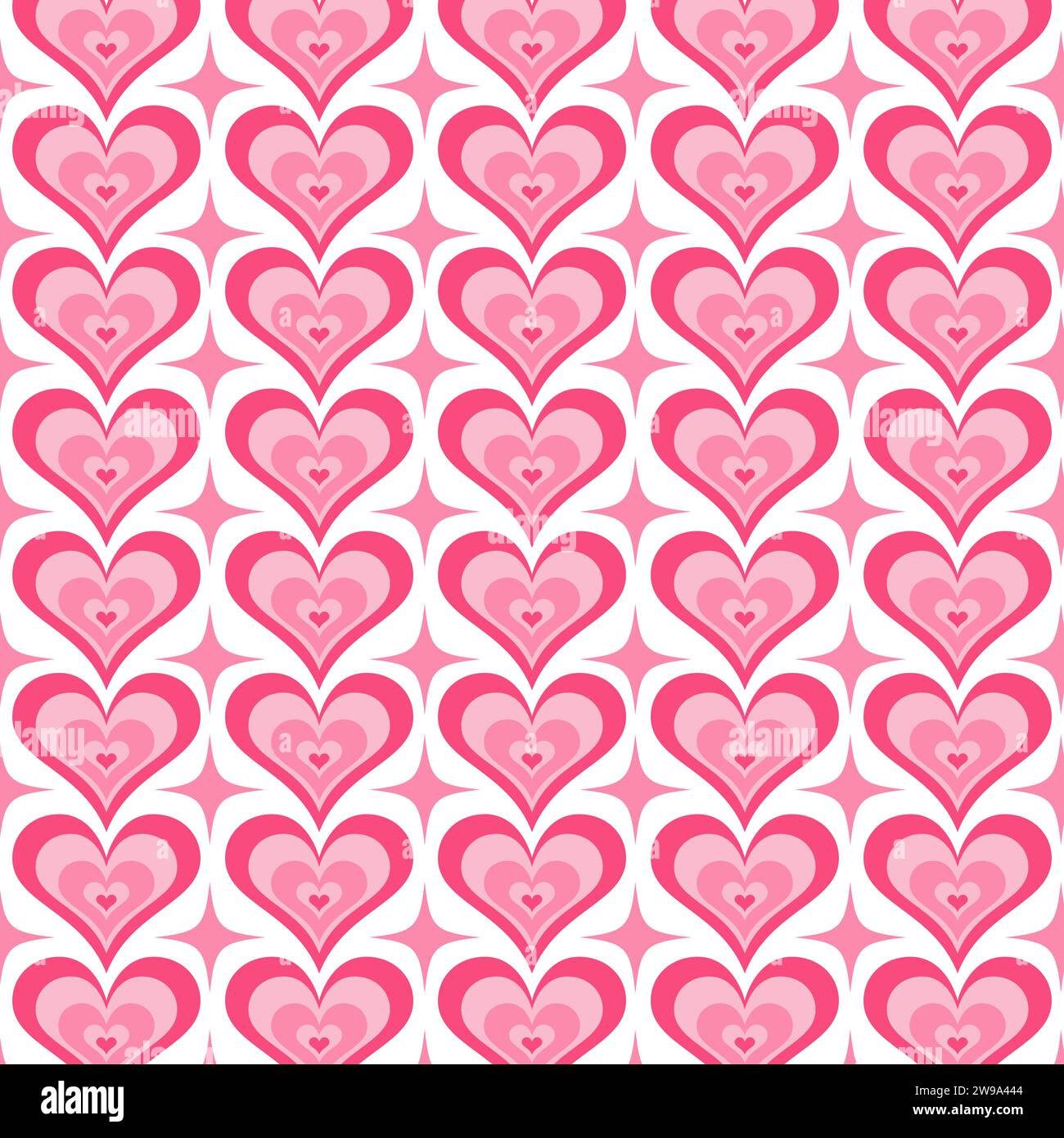 Y2k seamless pattern with hearts. Retro abstract groovy background ...