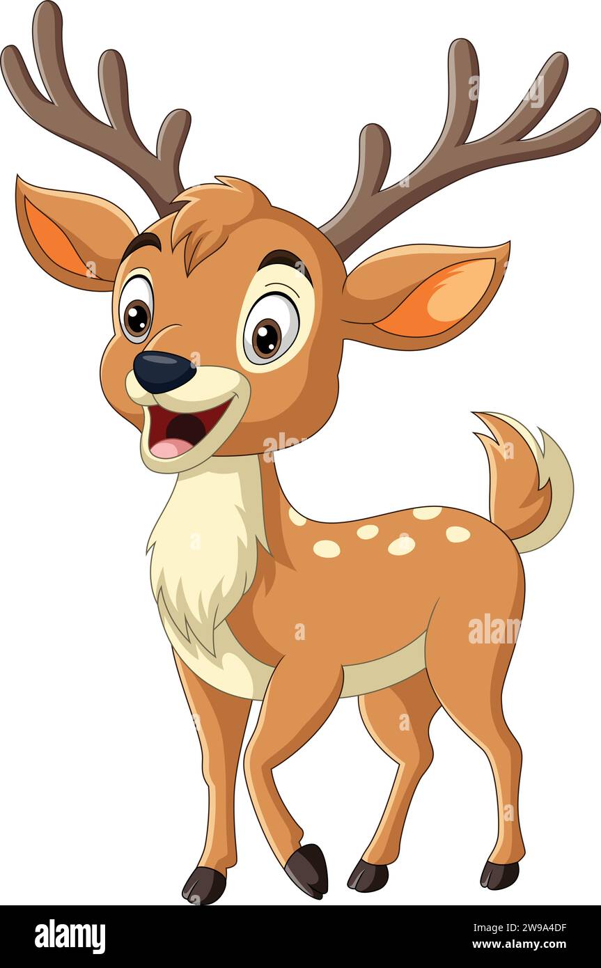 Cartoon deer on white background Stock Vector Image & Art - Alamy