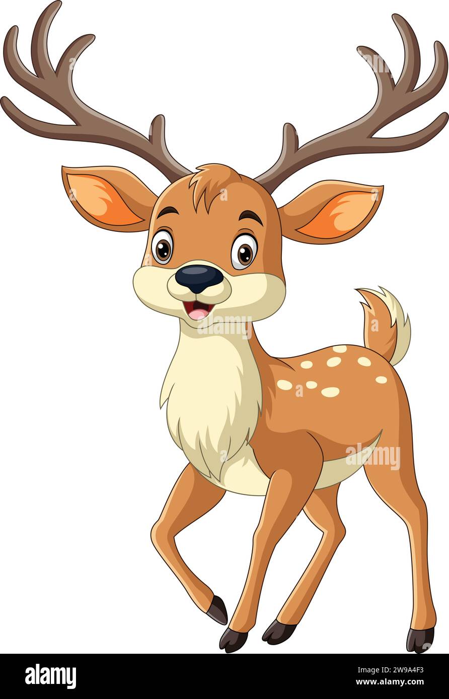 Cartoon deer on white background Stock Vector Image & Art - Alamy