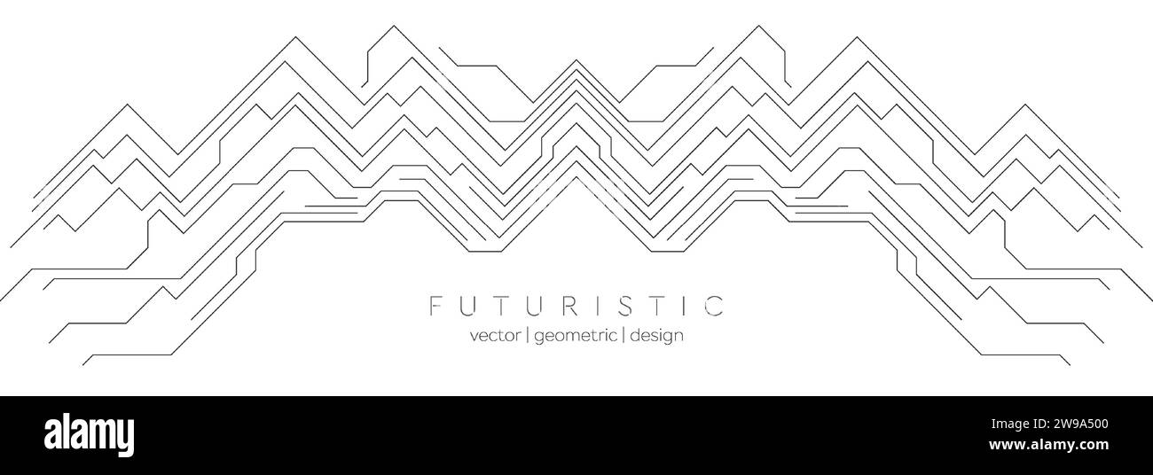 Minimal Abstract Technology Geometric Background Grey Circuit Board Lines Vector Banner Design