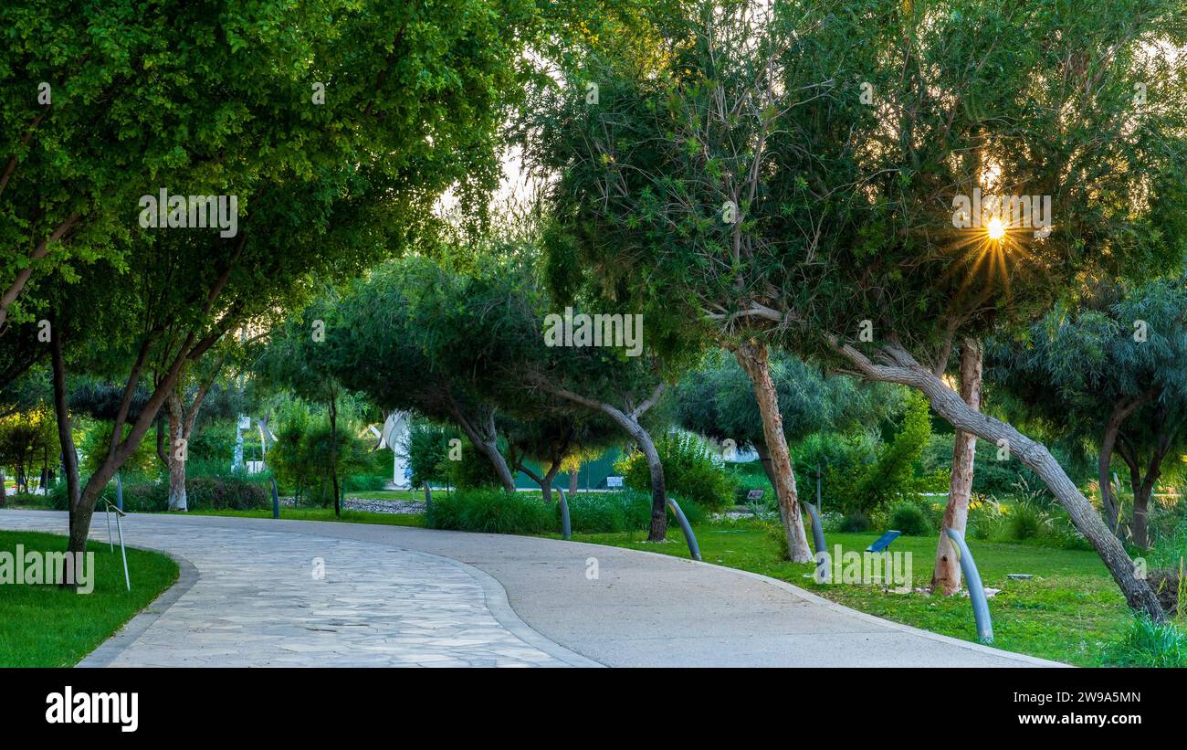 Doha, Qatar- December 12,2023 : Quranic Botanic Garden at education ...