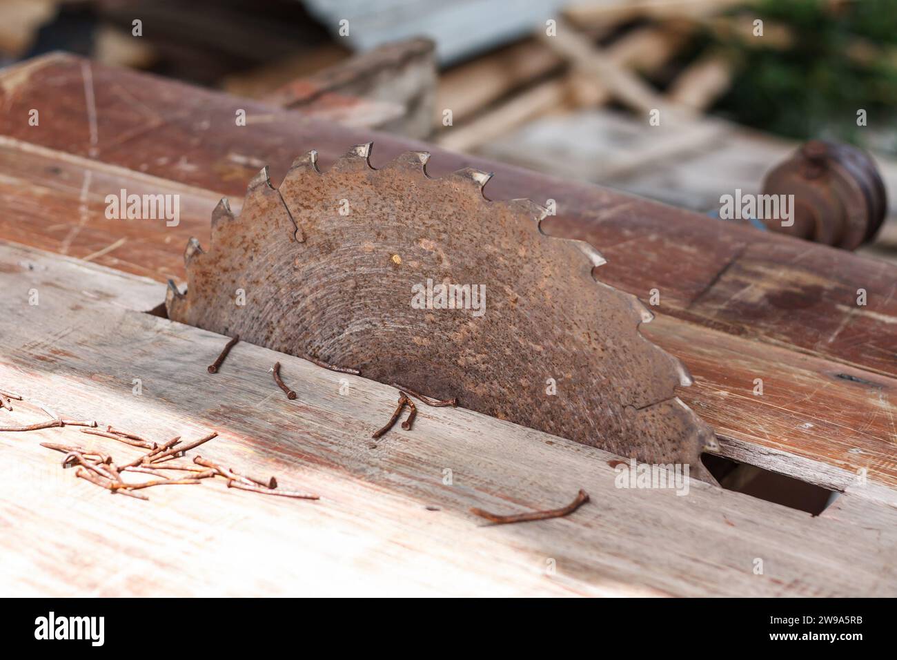 Old Machine Electronic Table Saw Stock Photo - Alamy
