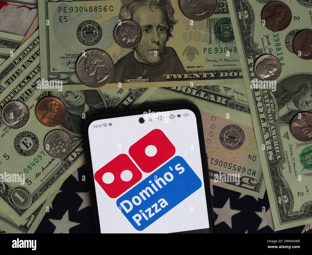 Germany. 25th Dec, 2023. In this photo illustration, a Domino's Pizza ...