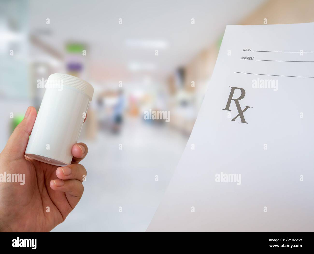 hand hold medical prescription at the hospital Stock Photo - Alamy