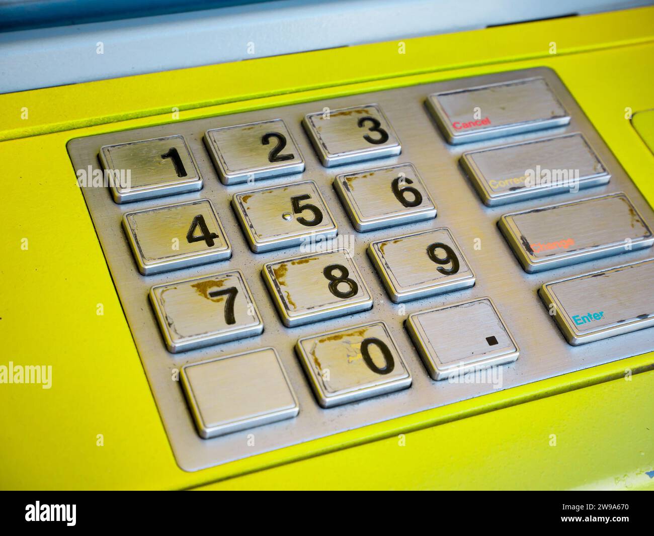 atm keypad old and dirty Stock Photo - Alamy