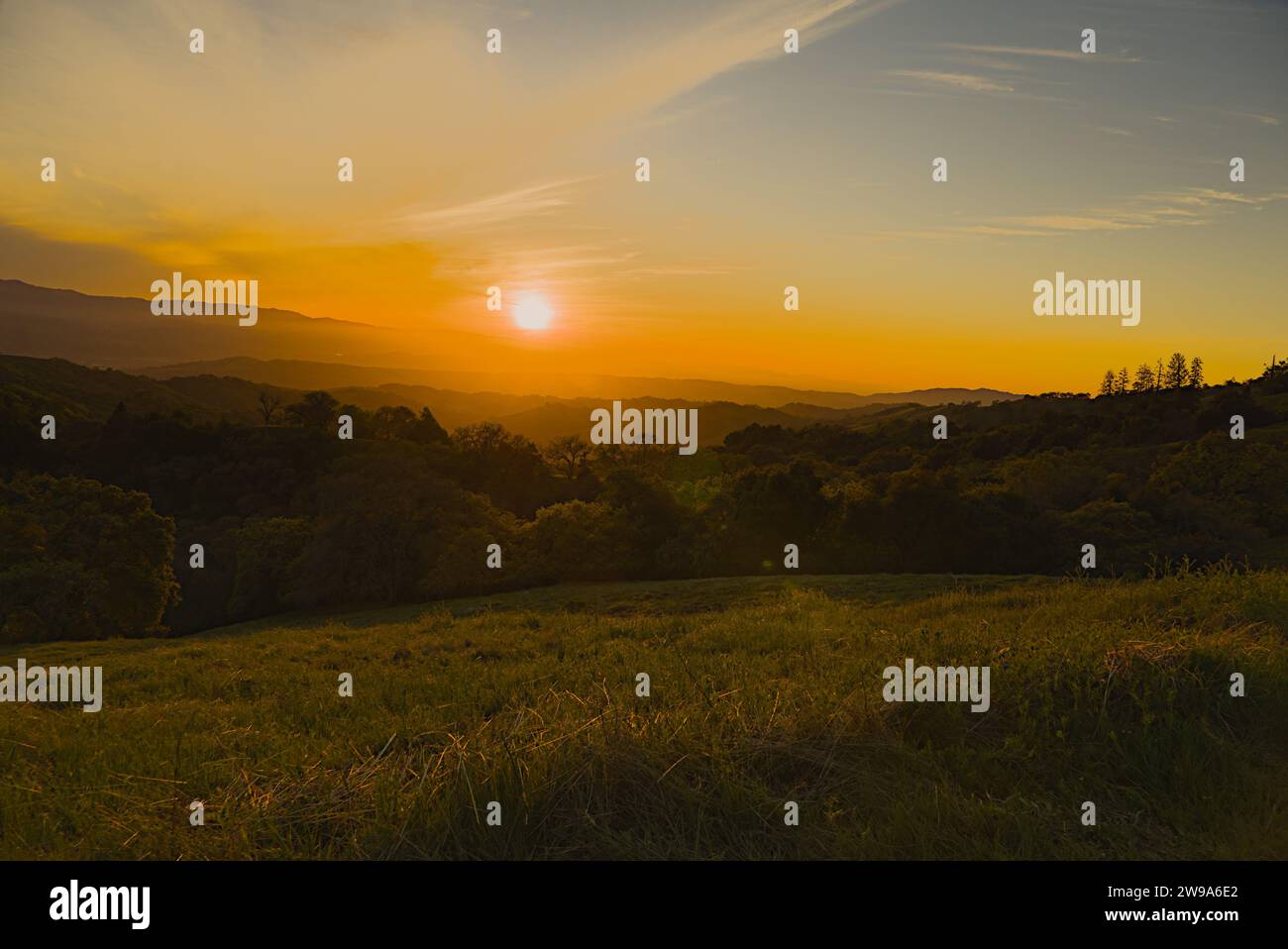 Sunset at Henry W. Coe State Park Stock Photo - Alamy