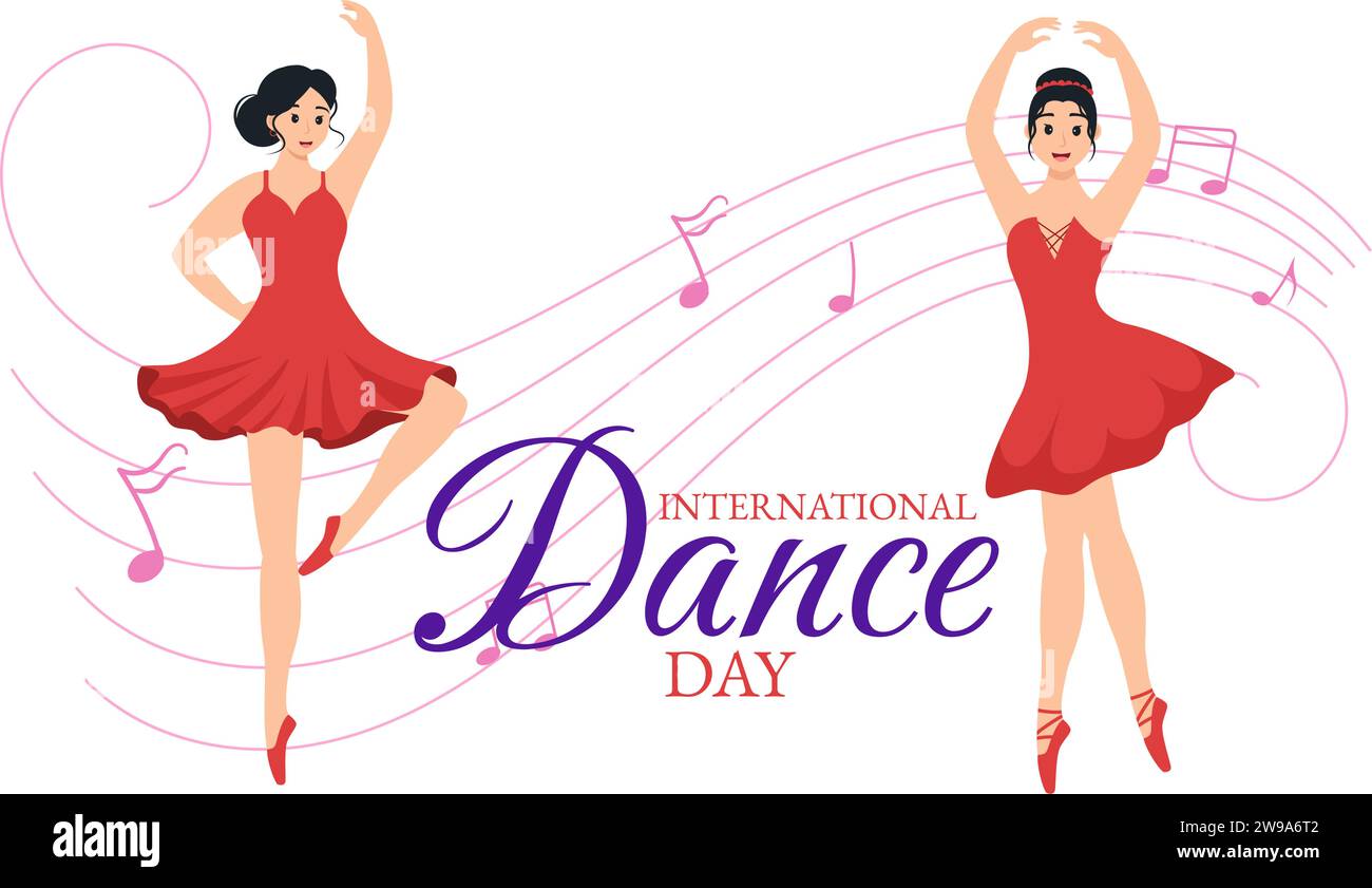 International Dance Day Vector Illustration on 29 April with ...