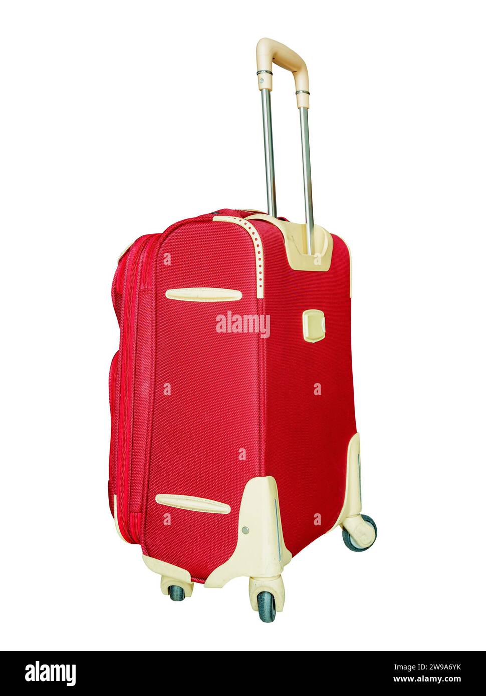 Red Suitcase isolated on white background Stock Photo - Alamy
