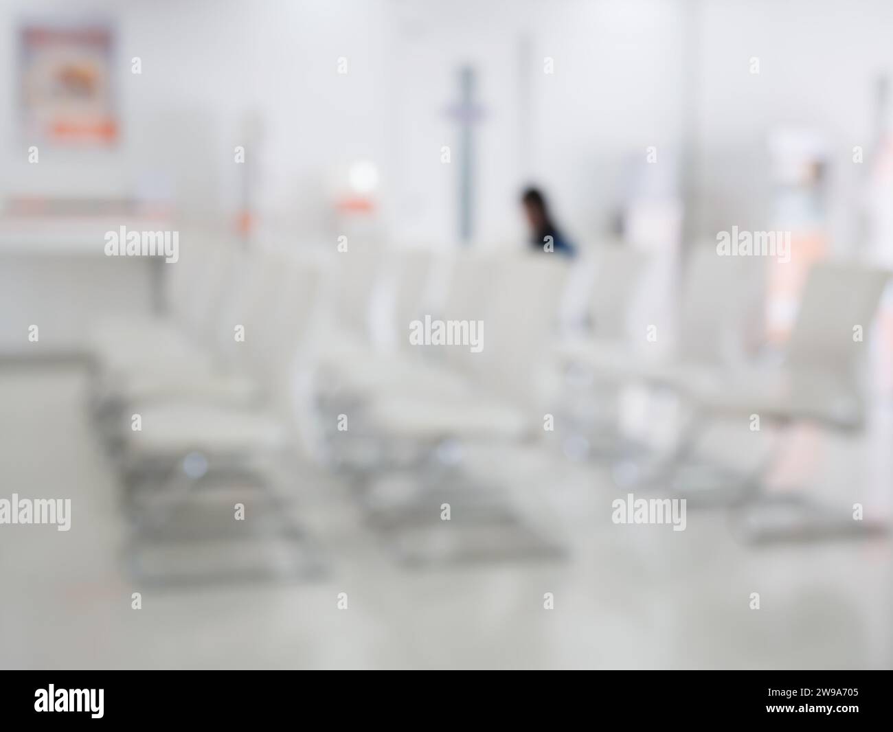 Blur abstract hospital, office, hotel or bank interior background with ...