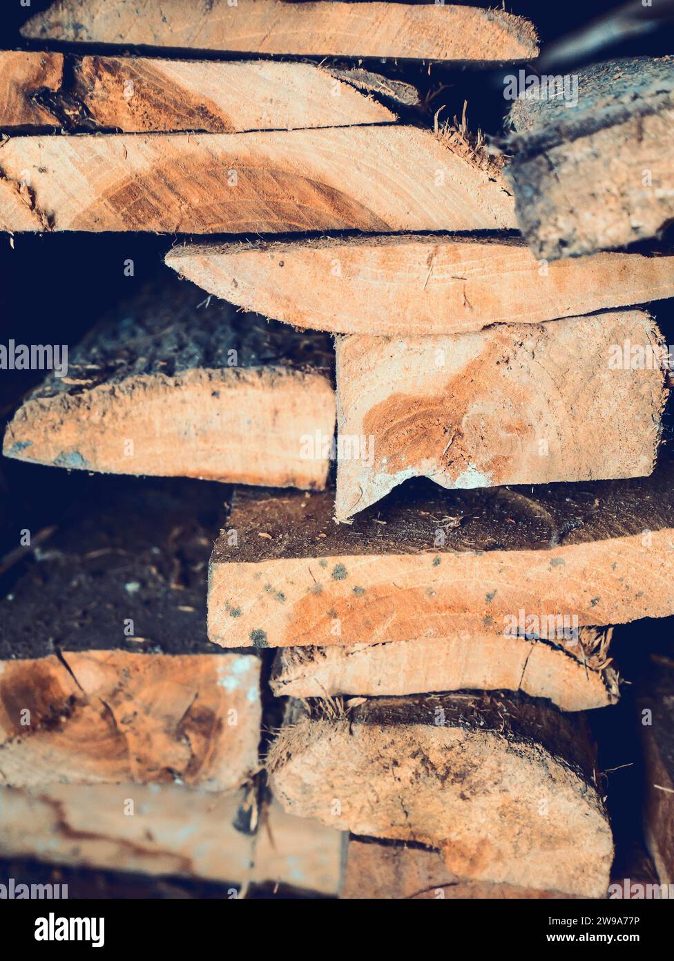 Stack of teak wood plank background Stock Photo - Alamy