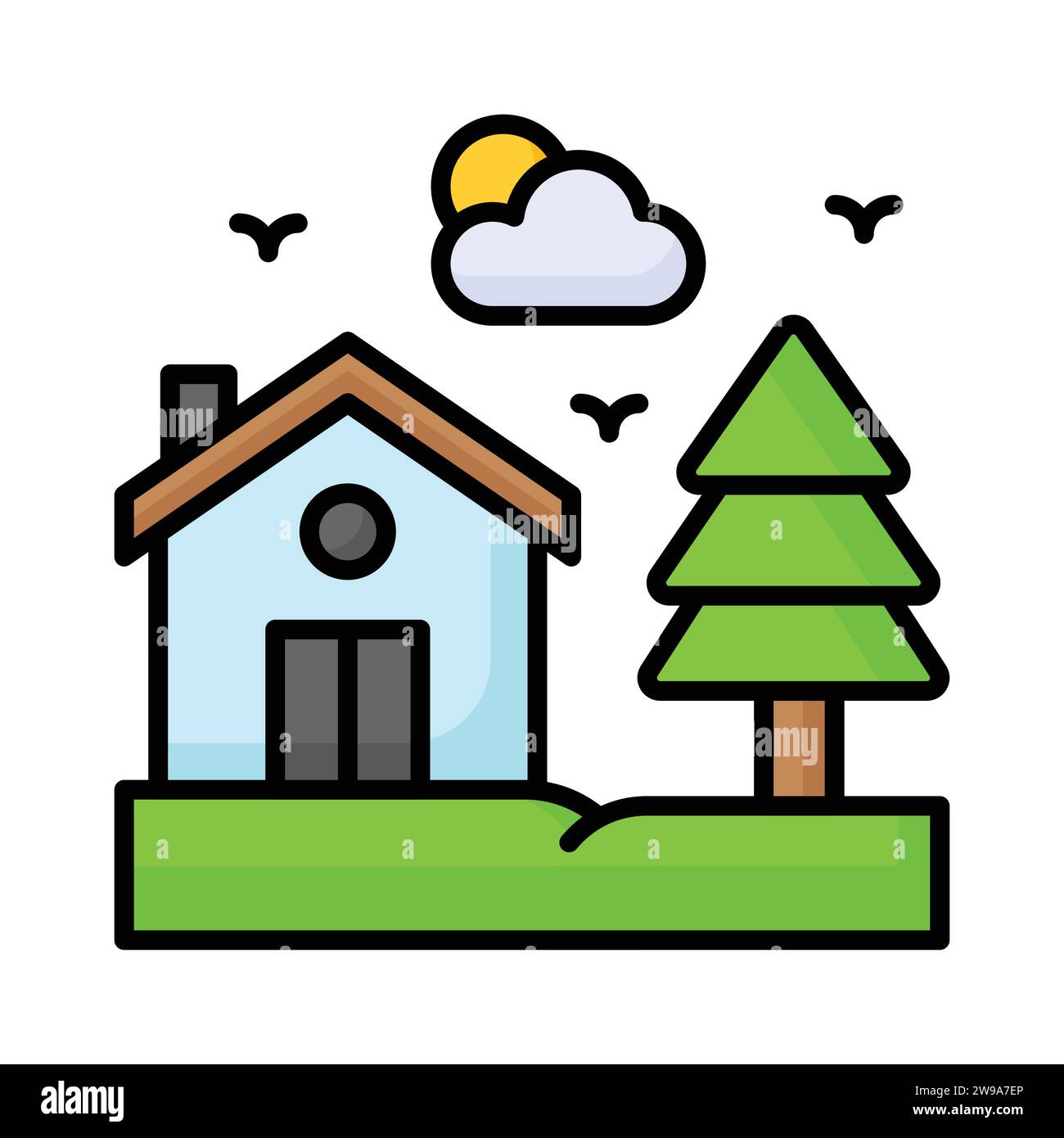 Birds in home environment Stock Vector Images - Alamy