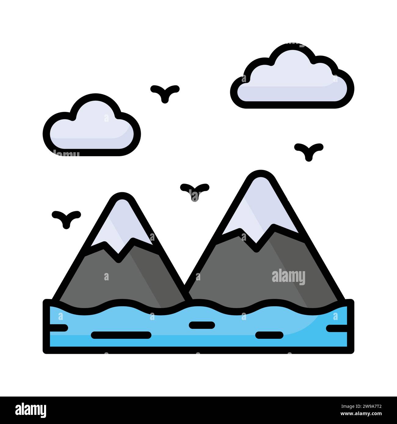 Check this amazing icon of mountains, landscape vector design Stock ...