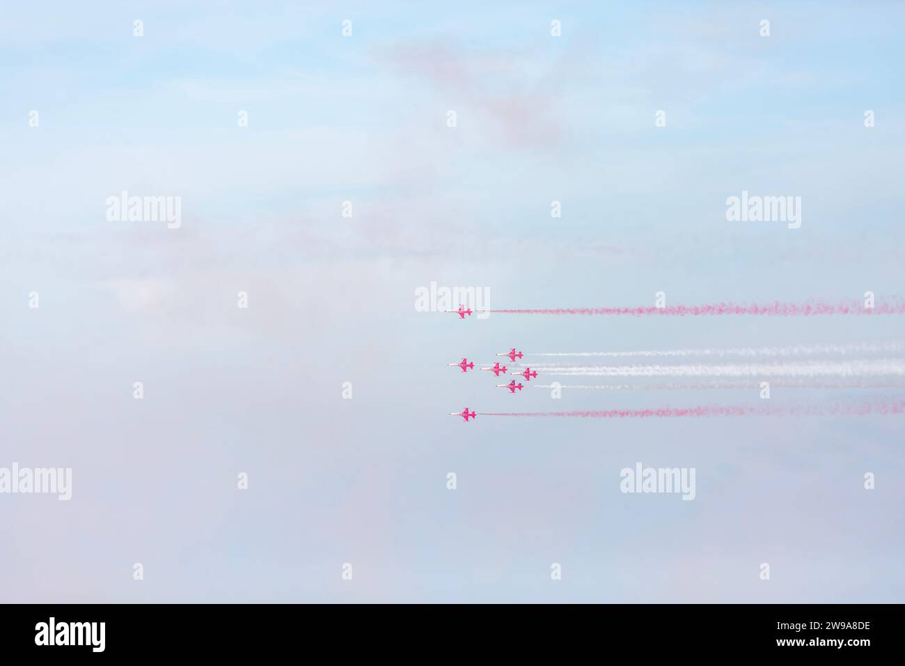 The Turkish Stars (Turkish: Türk Yıldızları) flying in formation in ...