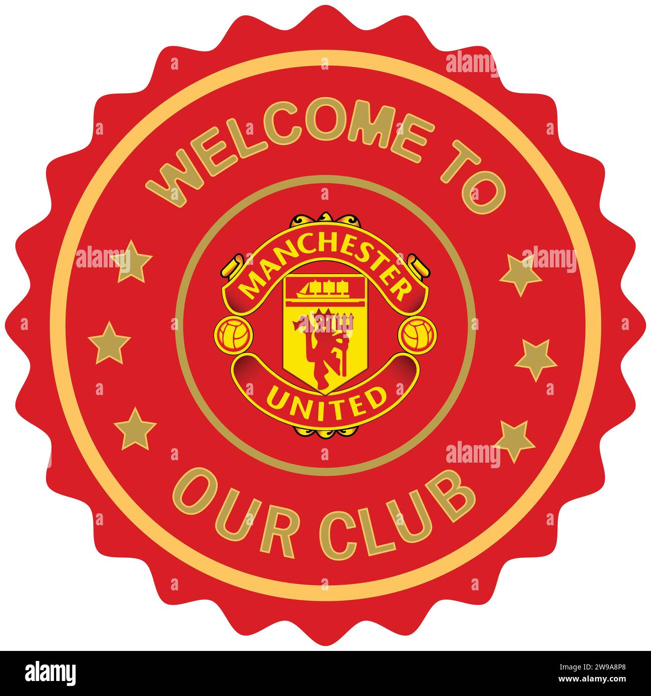 Welcome To Manchester United Fc Colorful Stamp And Seal English Professional Football Club