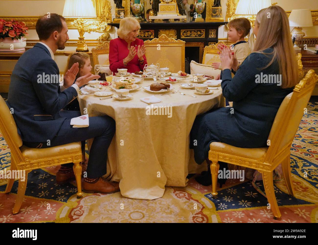Queen Camilla Takes Applauds Seven Year Old Olivia Taylor From Sidcup