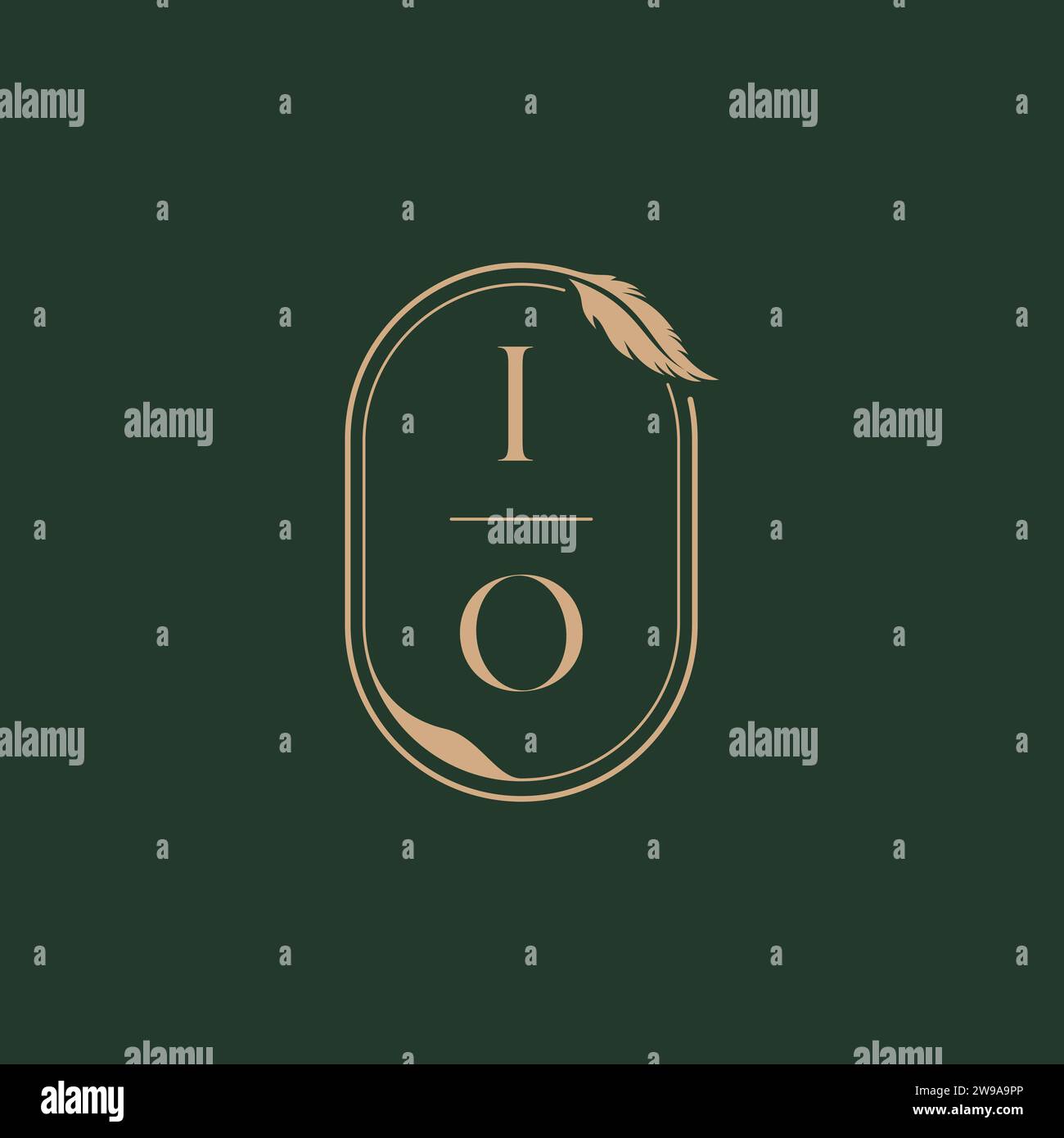 IO feather concept wedding monogram logo design ideas as inspiration ...