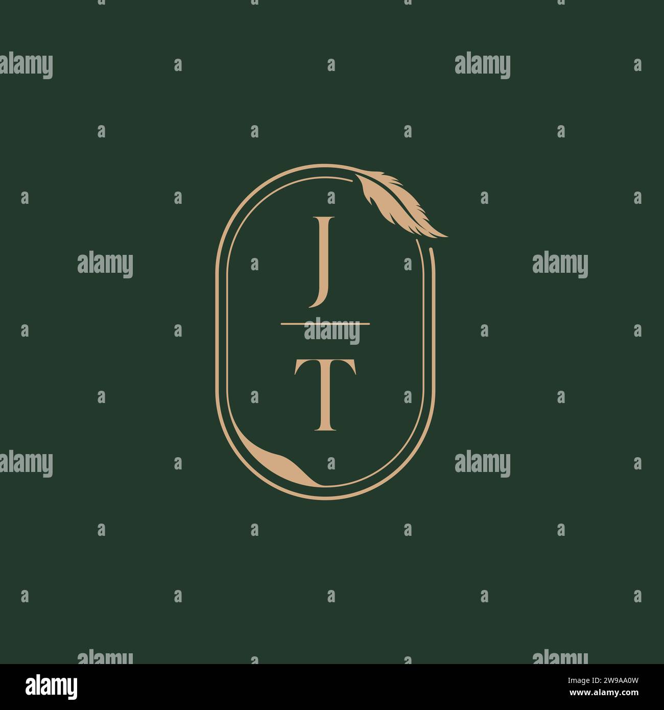 JT feather concept wedding monogram logo design ideas as inspiration ...