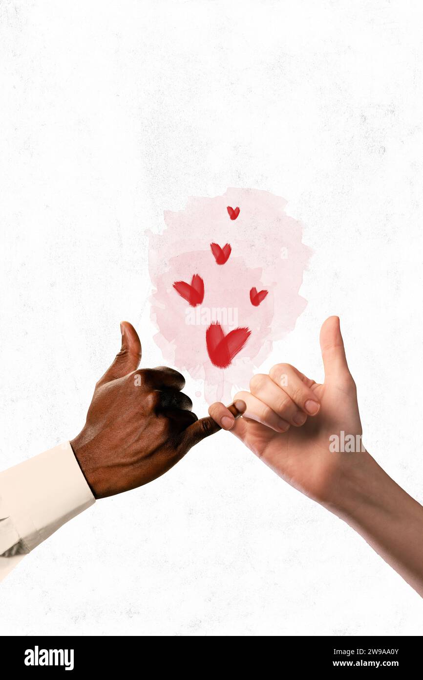 Poster. Contemporary art collage. I swear I will love you forever. Two ...
