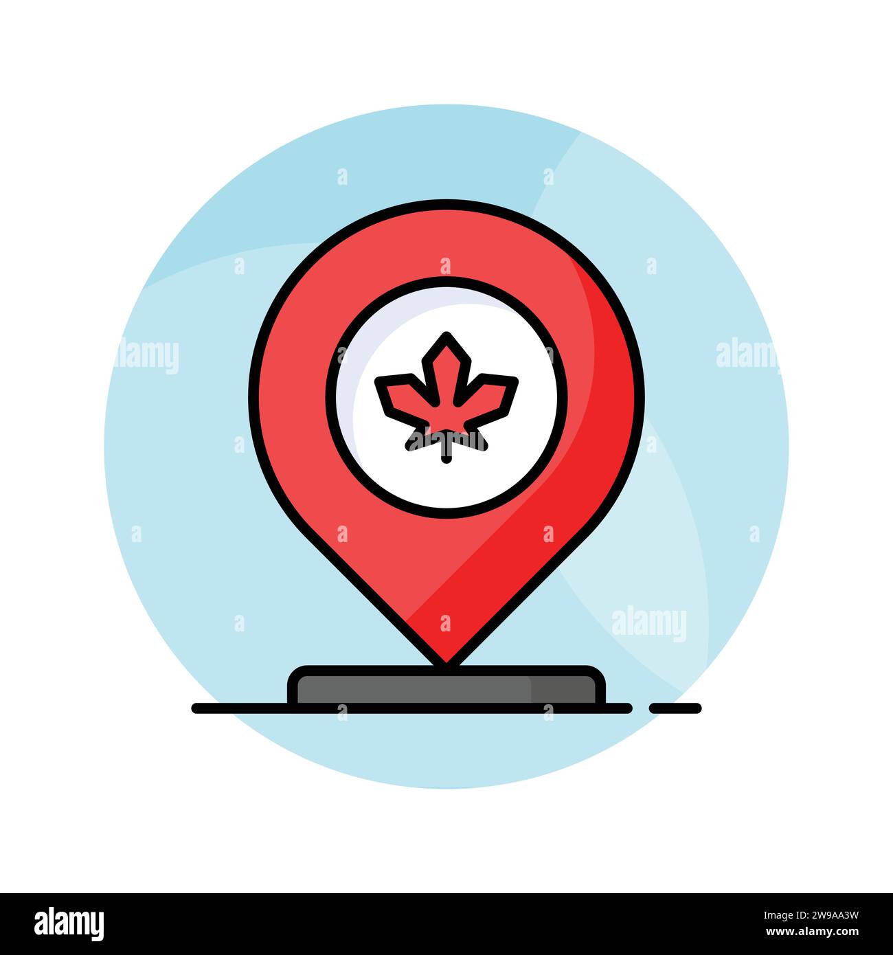 Location pin with maple leaf, icon of canadian location in modern style ...
