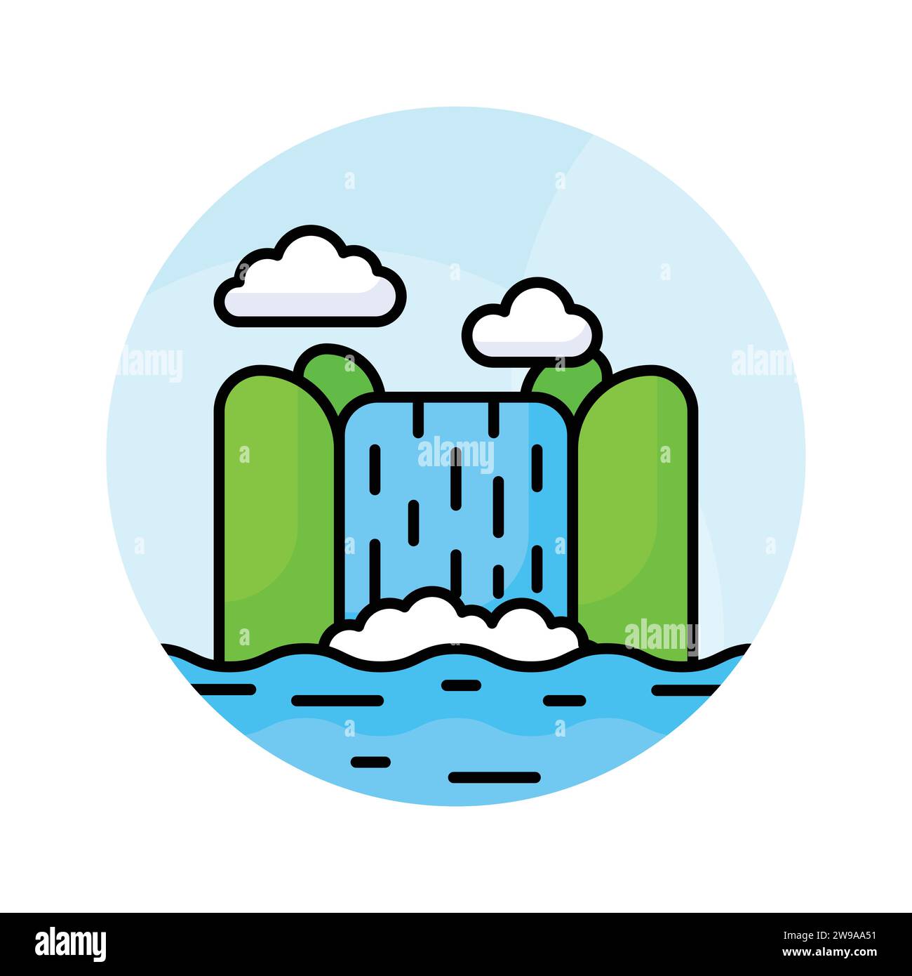 An amazing icon of niagara falls in modern style, easy to use vector ...
