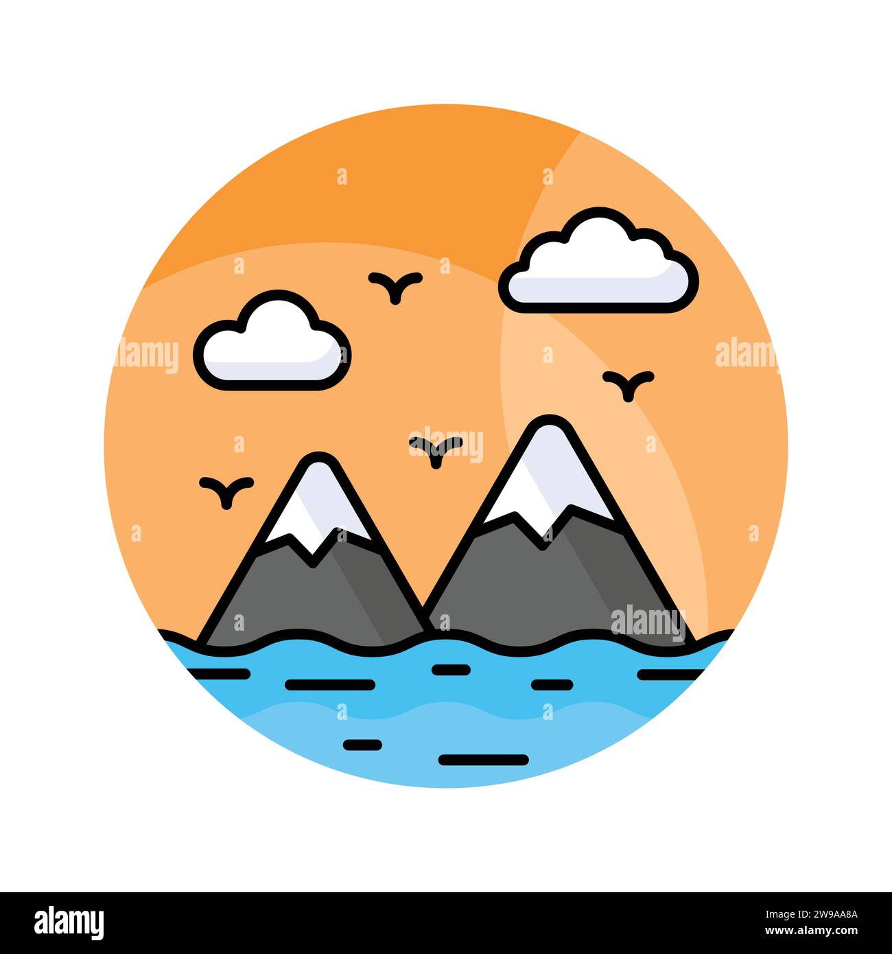 Check this amazing icon of mountains, landscape vector design Stock ...