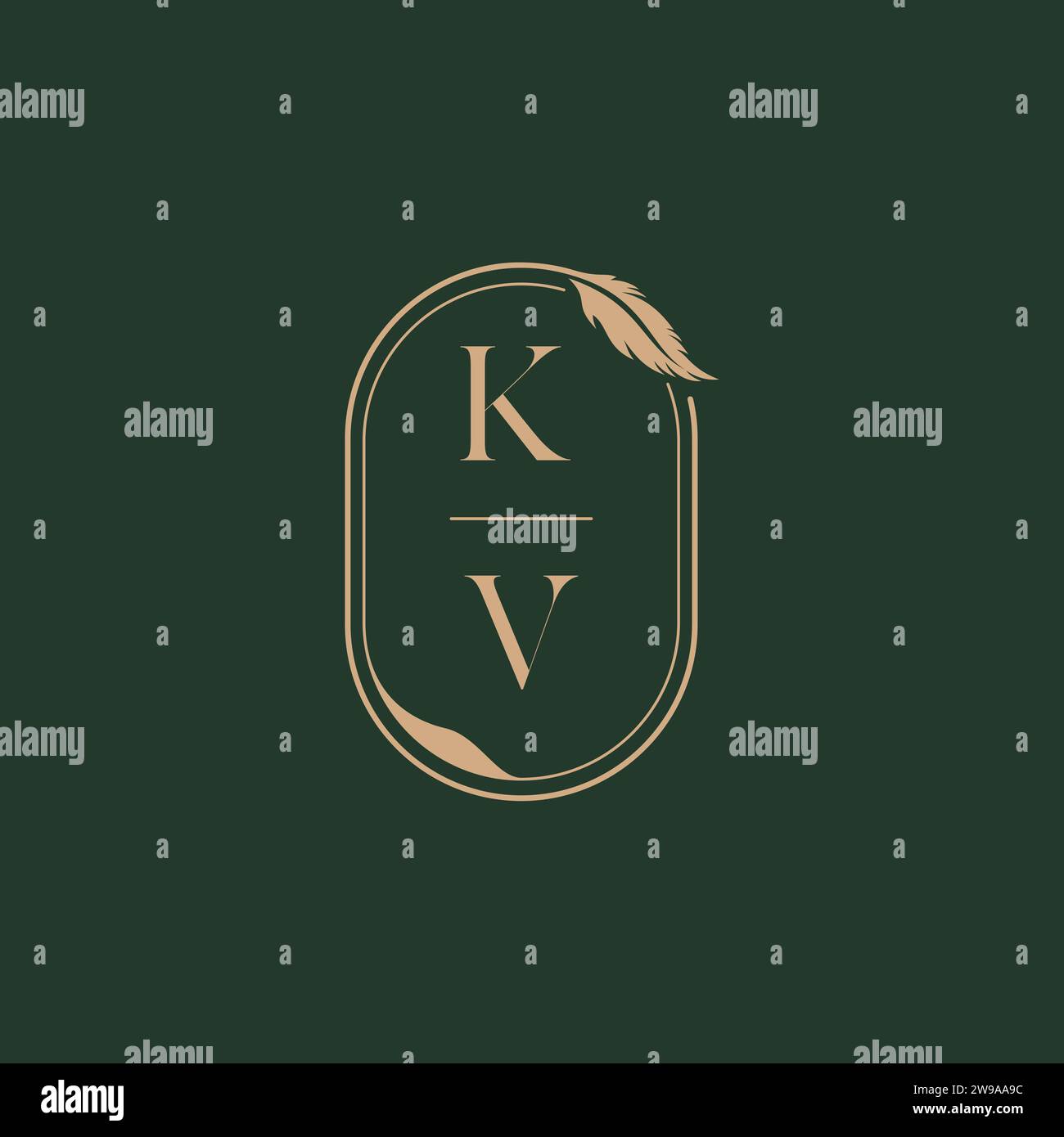 KV feather concept wedding monogram logo design ideas as inspiration ...